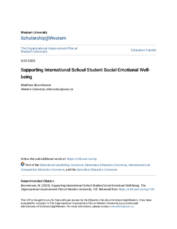 (PDF) Supporting International School Student Social-Emotional Well-being