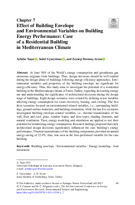 (PDF) Effect of Building Envelope and Environmental Variables on ...