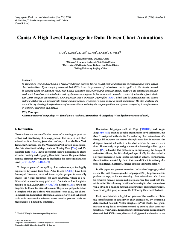 (PDF) Canis: A High‐Level Language for Data‐Driven Chart Animations