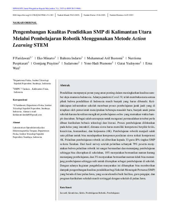 (PDF) Pengembangan Kualitas Pendidikan SMP di Kalimantan Utara Melalui ...