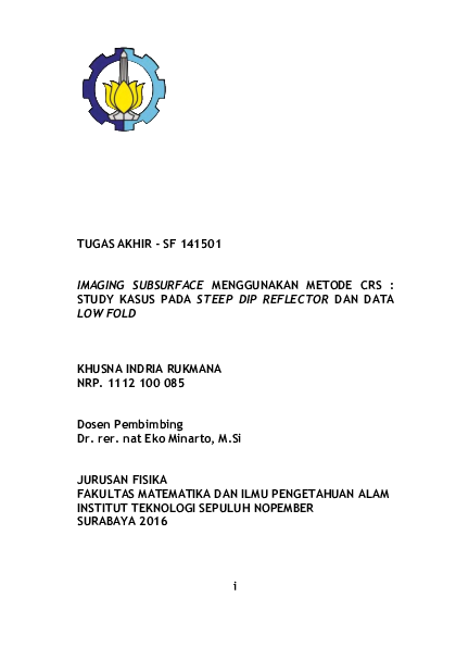 (PDF) Imaging Subsurface menggunakan metode CRS: Studi Kasus Steep Dip ...