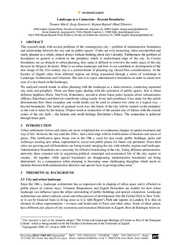 (PDF) Landscape as a Connection – Beyond Boundaries