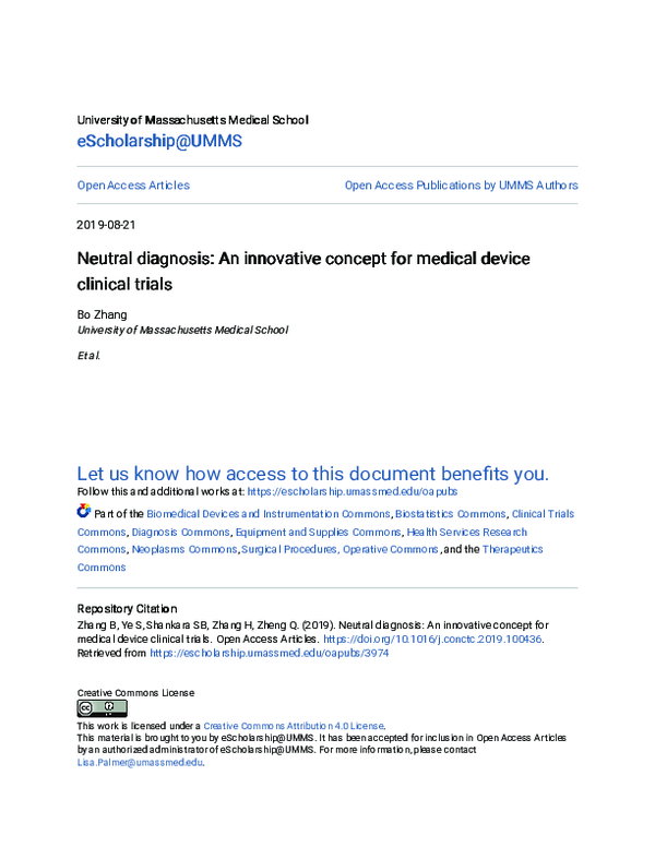 (PDF) Overview of Medical Device Clinical Trials