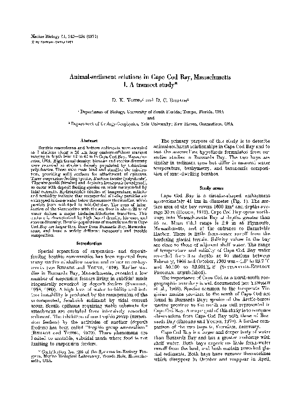 (PDF) Animal-sediment relations in Cape Cod Bay, Massachusetts II ...