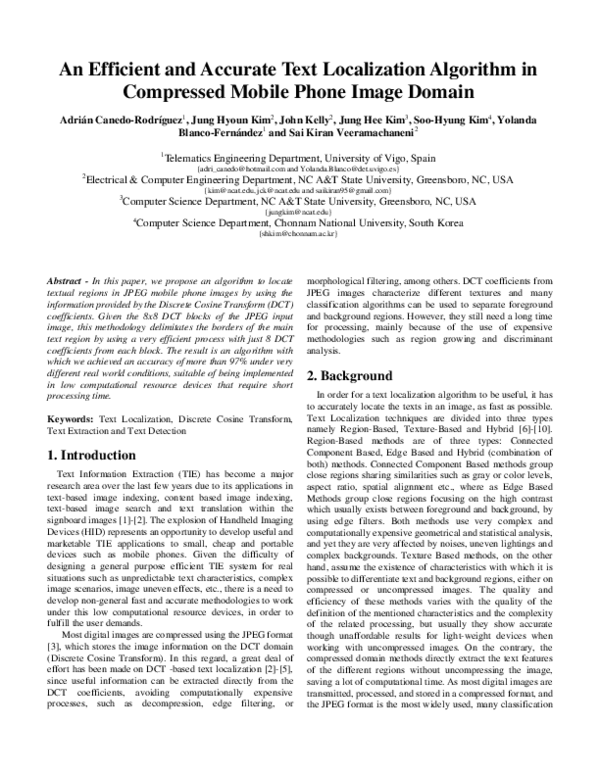 Pdf An Efficient And Accurate Text Localization Algorithm In Compressed Mobile Phone Image