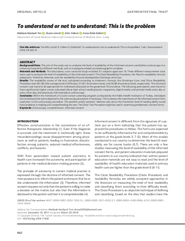 (PDF) To understand or not to understand: This is the problem