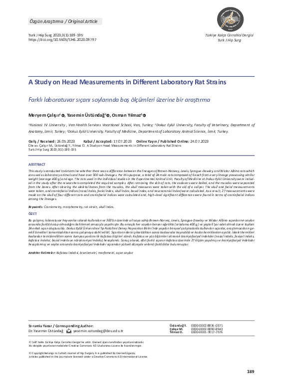 (PDF) A Study on Head Measurements in Different Laboratory Rat Strains