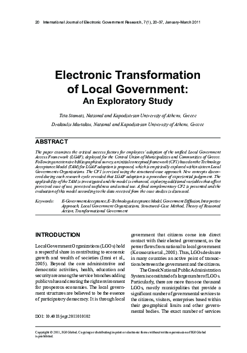 (PDF) Electronic Transformation of Local Government
