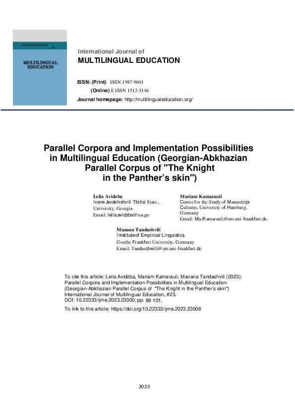 (PDF) Parallel Corpora and Implementation Possibilities in Multilingual ...
