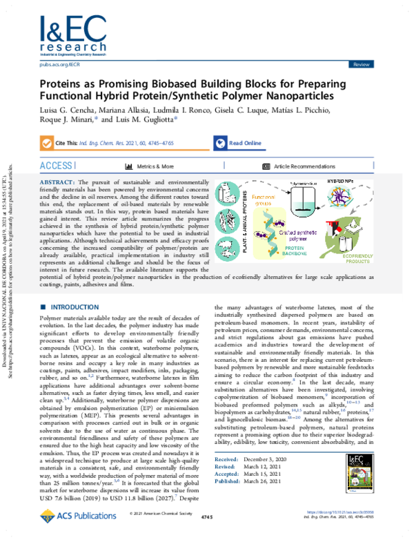 (PDF) Proteins as Promising Biobased Building Blocks for Preparing ...