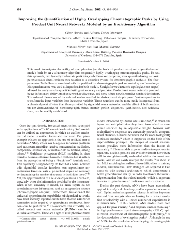 (PDF) Improving the Quantification of Highly Overlapping Chromatographic Peaks by Using Product ...