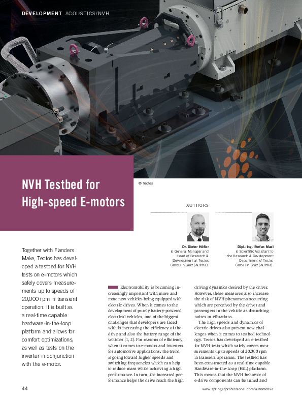 (PDF) NVH Testbed for High-speed E-motors
