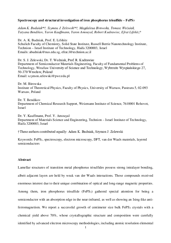 (PDF) Spectroscopy and Structural Investigation of Iron Phosphorus ...