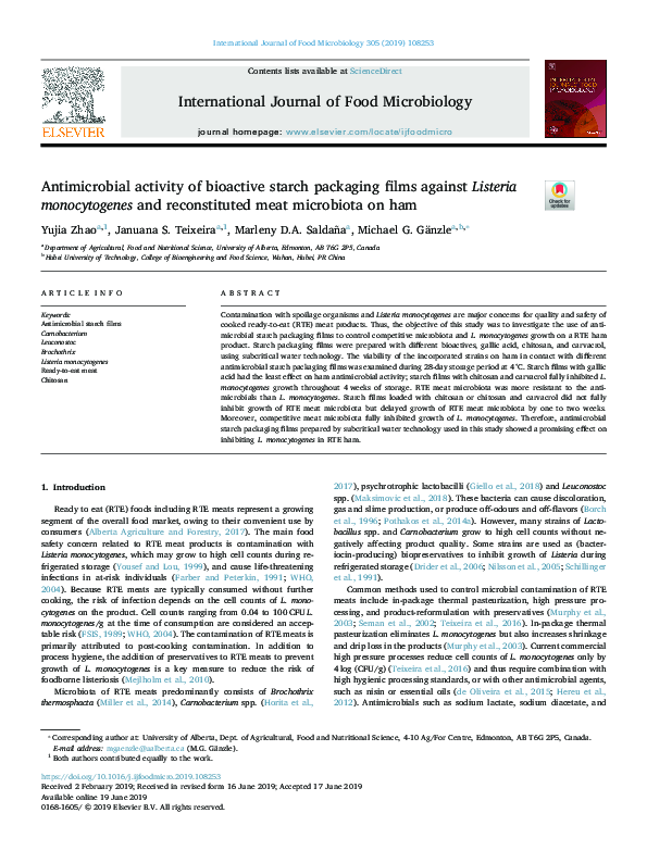 (PDF) Antimicrobial activity of bioactive starch packaging films ...
