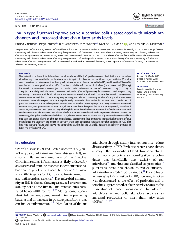 (PDF) Inulin-type fructans improve active ulcerative colitis associated ...
