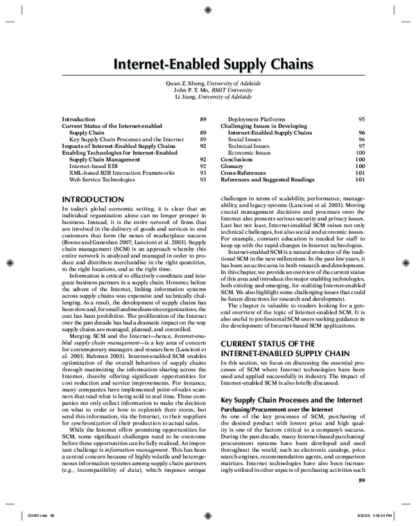 (PDF) Internet-enabled supply chains