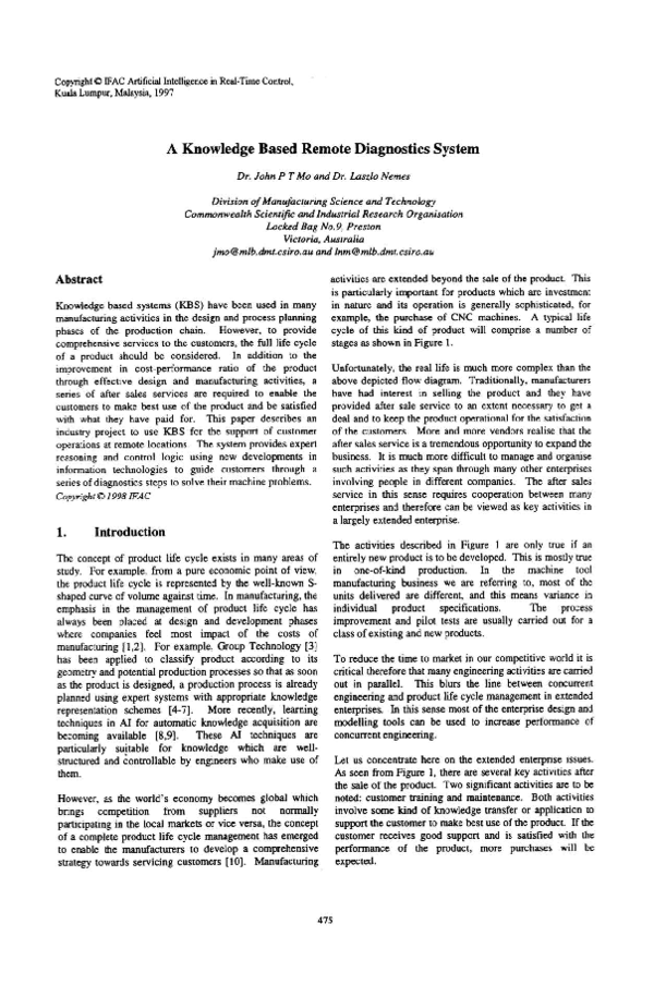 (PDF) A Knowledge Based Remote Diagnostic System