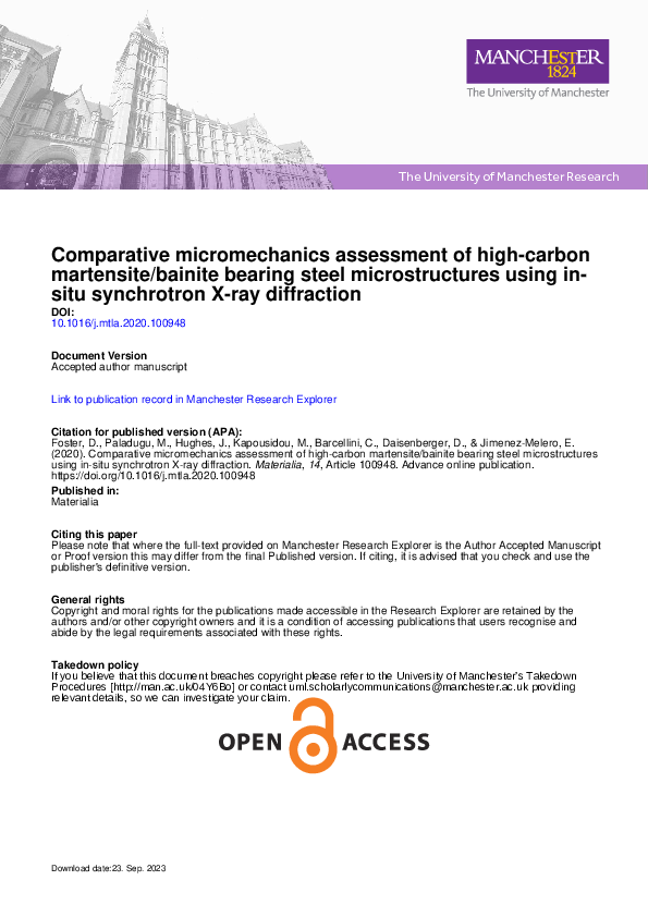 (PDF) Comparative micromechanics assessment of high-carbon martensite ...
