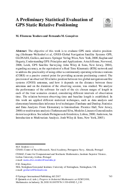 (PDF) A Preliminary Statistical Evaluation of GPS Static Relative ...