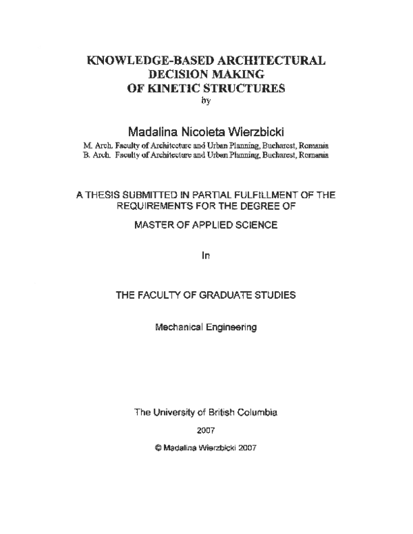 (PDF) Knowledge-based architectural decision making of kinetic structures