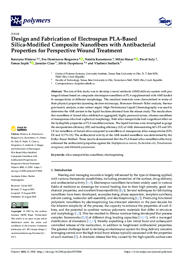 (PDF) Design and Fabrication of Electrospun PLA-Based Silica-Modified Composite Nanofibers with ...