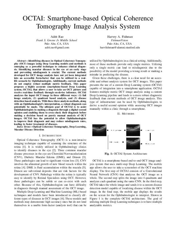(PDF) OCTAI: Smartphone-based Optical Coherence Tomography Image Analysis System