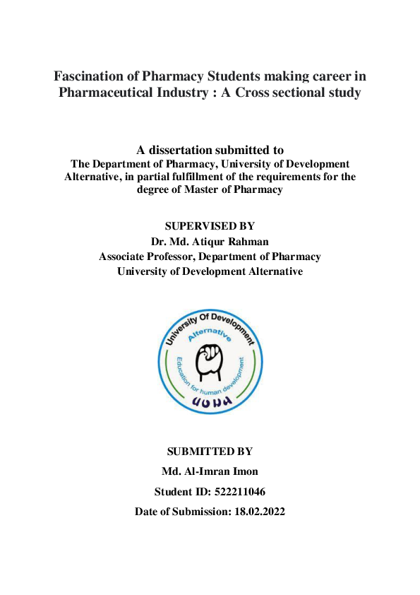 (PDF) Fascination of Pharmacy Students making career in Pharmaceutical ...