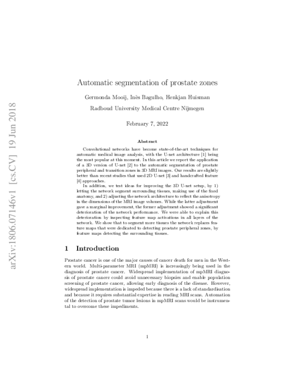 (PDF) Automatic segmentation of prostate zones