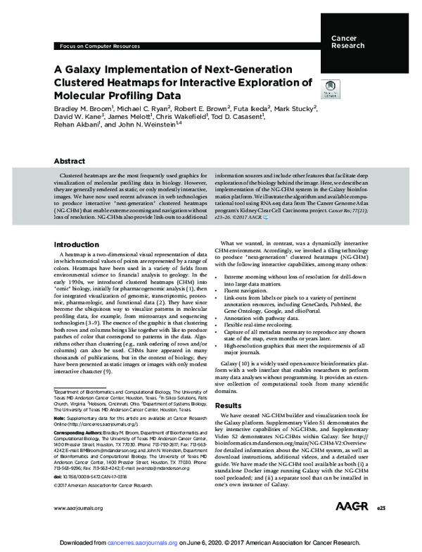 (PDF) A Galaxy Implementation of Next-Generation Clustered Heatmaps for ...