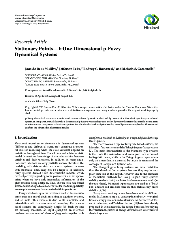 (PDF) Stationary Points—I: One-Dimensional p-Fuzzy Dynamical Systems