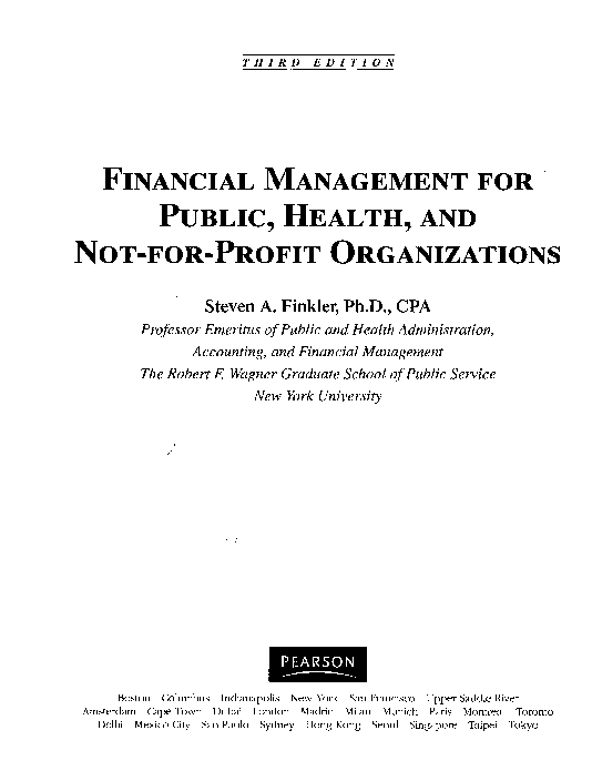 (PDF) Financial Management for Public, Health, and Not-for-Profit ...