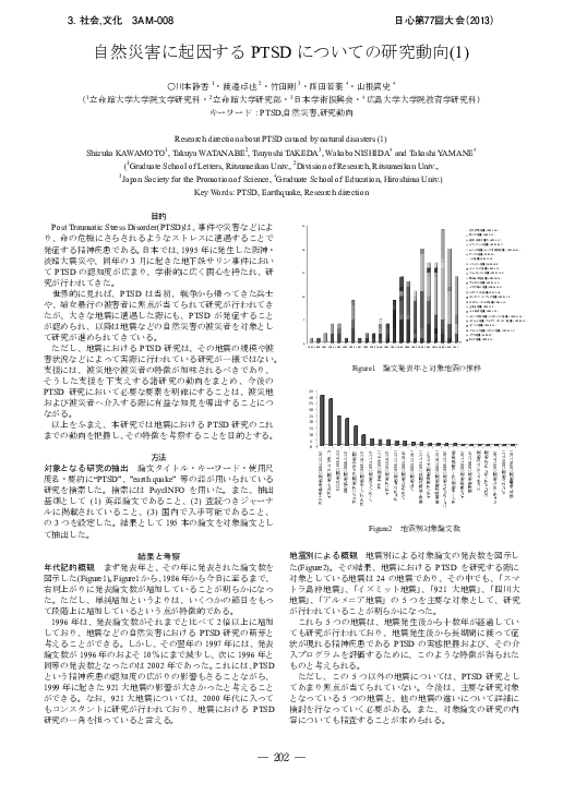 (PDF) Research direction about PTSD caused by natural disasters (1)