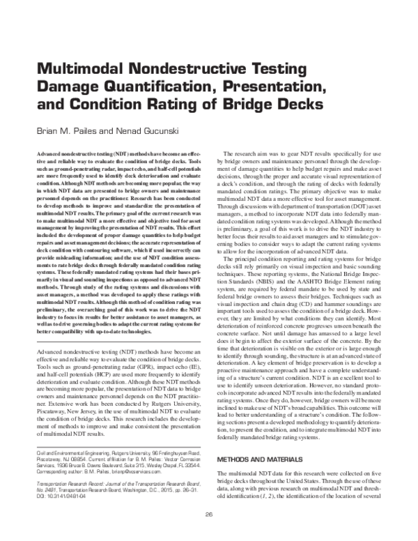 (PDF) Multimodal Nondestructive Testing Damage Quantification ...
