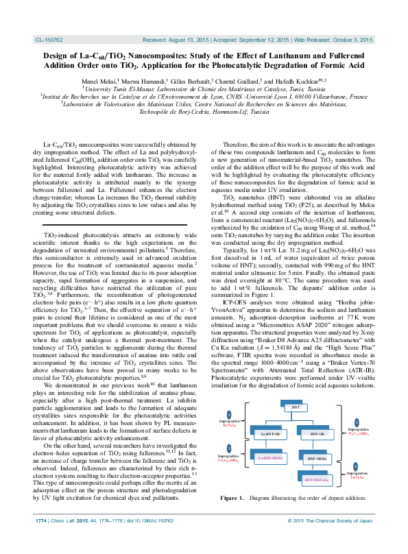 (PDF) Design of La–C60/TiO2 Nanocomposites: Study of the Effect of ...