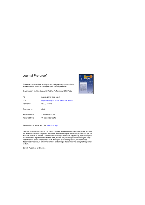 Pdf Enhanced Photocatalytic Activity Of Reduced Graphene Oxide Tio2 Nanotubes Composites For