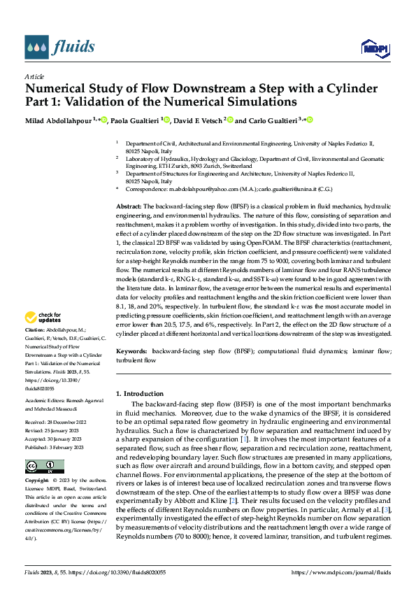 (PDF) Numerical Study of Flow Downstream a Step with a Cylinder Part 1 ...