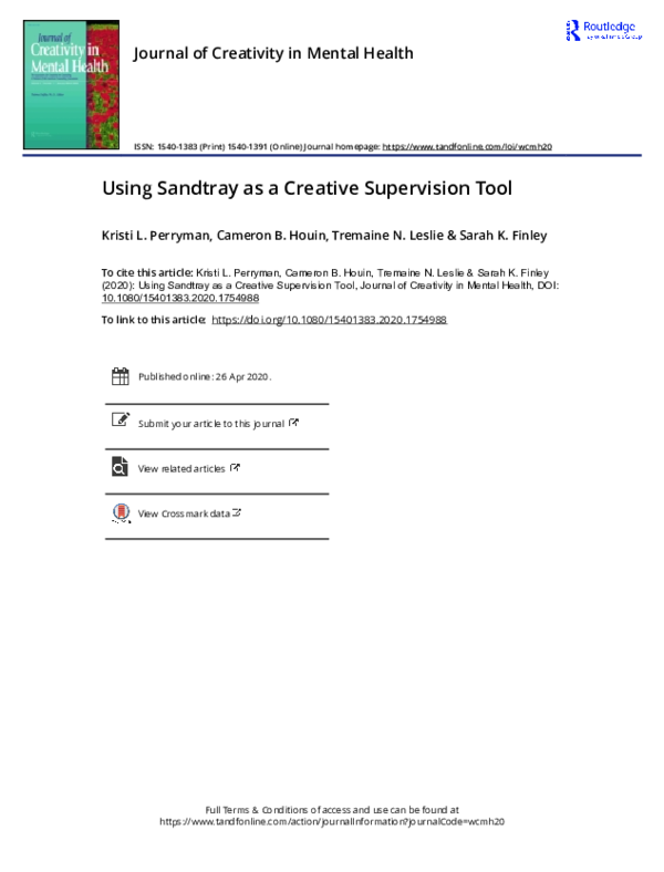 (PDF) Using Sandtray as a Creative Supervision Tool