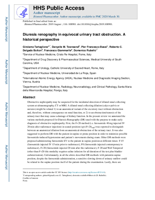 (PDF) Diuresis renography in equivocal urinary tract obstruction. A ...