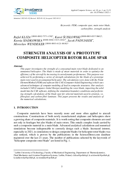 (PDF) Strength Analysis of a Prototype Composite Helicopter Rotor Blade ...