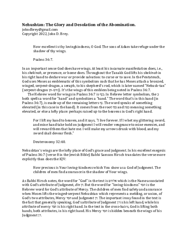 (PDF) Nehushtan: The Glory and Desolation of the Abomination.