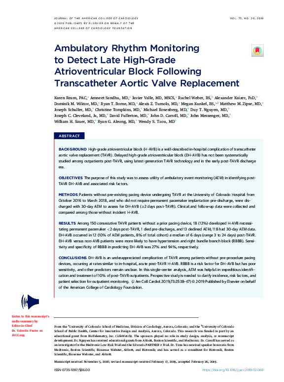 (PDF) Ambulatory Rhythm Monitoring to Detect Late High-Grade ...
