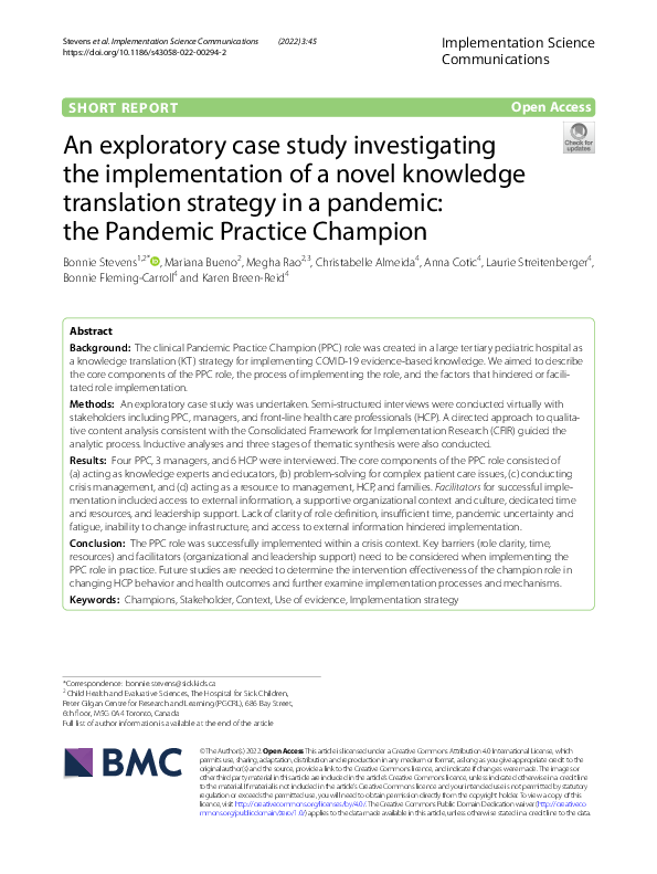 (PDF) An exploratory case study investigating the implementation of a ...