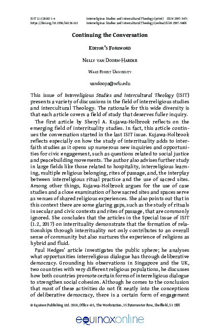 (PDF) Continuing the Conversation