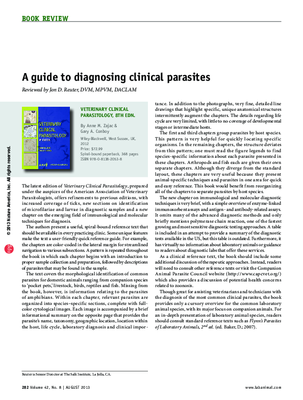 (PDF) A guide to diagnosing clinical parasites