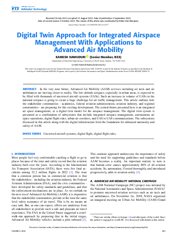 (PDF) Digital Twin Approach for Integrated Airspace Management With ...