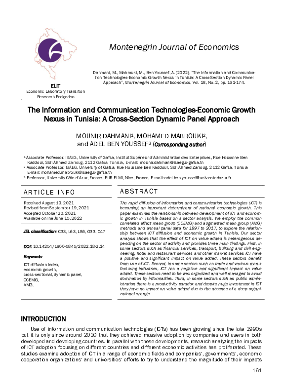 (PDF) The Information and Communication Technologies-Economic Growth ...