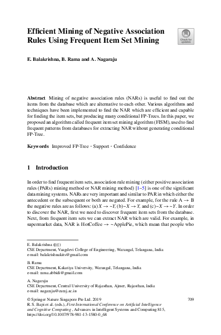 (PDF) Efficient Mining of Negative Association Rules Using Frequent Item Set Mining