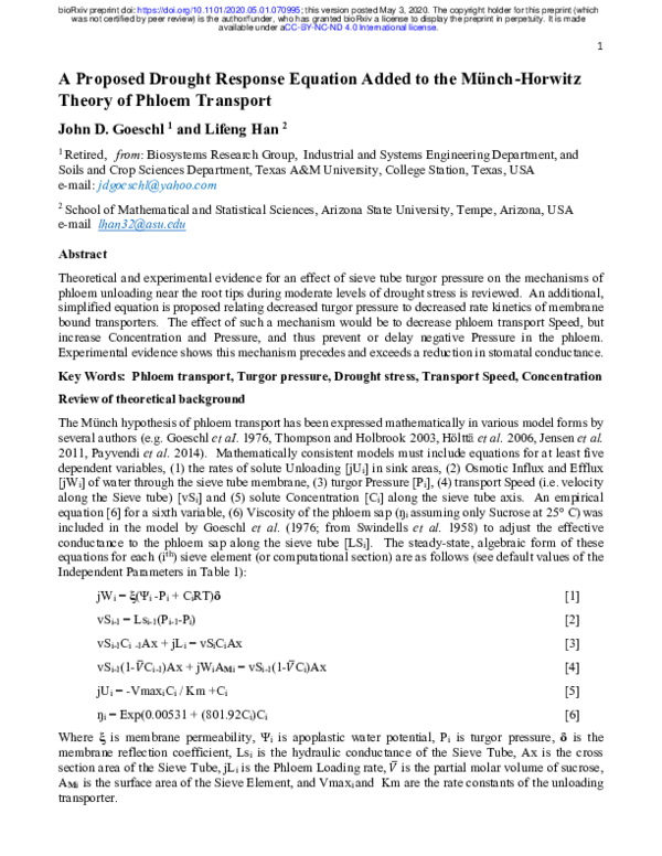 (PDF) A Proposed Drought Response Equation Added to the Münch-Horwitz ...