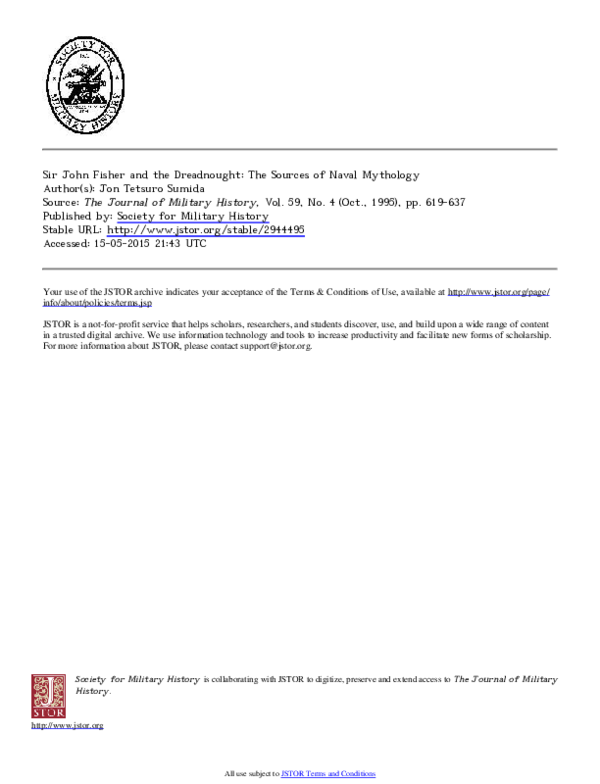 (PDF) Sir John Fisher and the Dreadnought: The Sources of Naval Mythology
