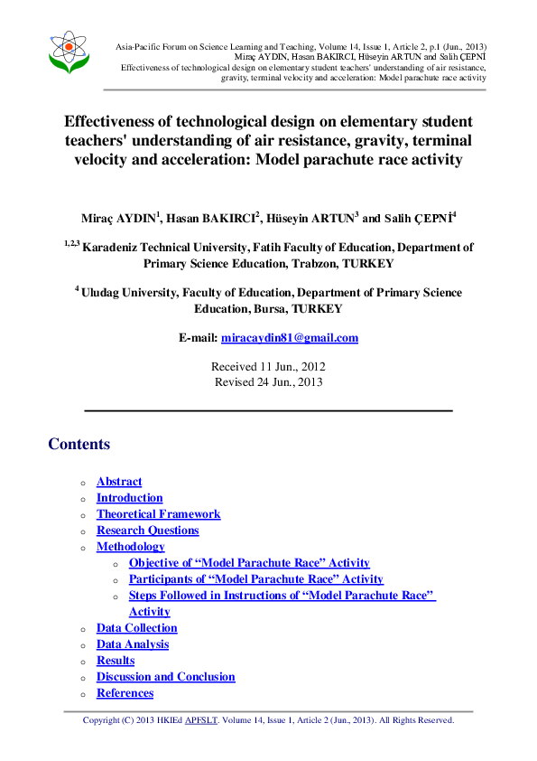 (PDF) Effectiveness of Technological Design on Elementary Student ...